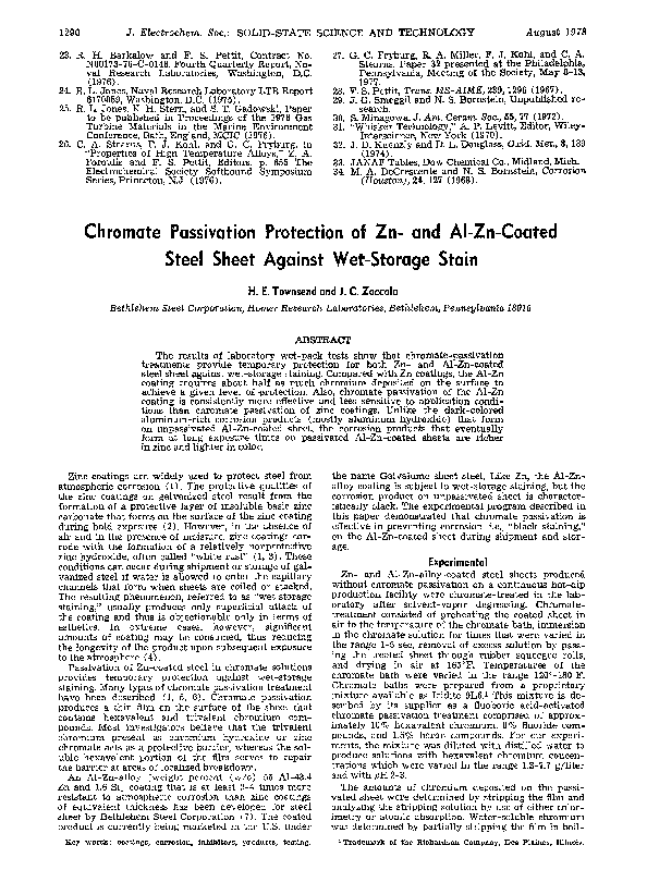 (PDF) Chromate Passivation Protection of Zn‐ and Al‐Zn‐Coated Steel ...