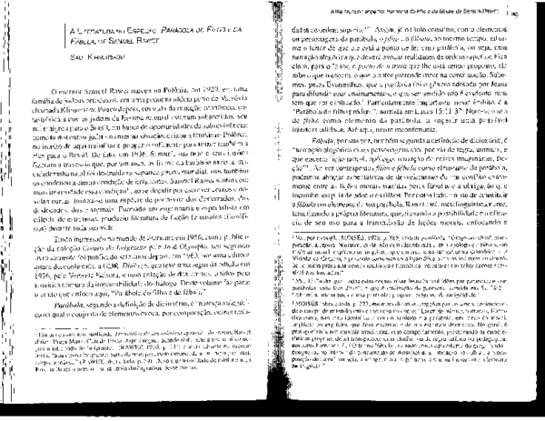 (PDF) A literatura no espelho: parábola do filho e da fábula, de Samuel ...
