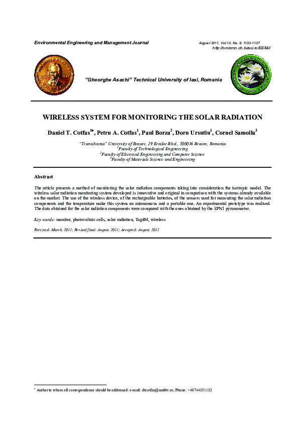 (PDF) Innovative Wireless Solar Radiation Monitoring System