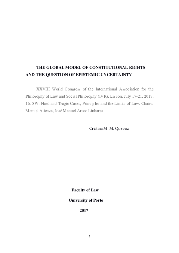 (PDF) The Global Model of Constitutional Rights and the Question of ...