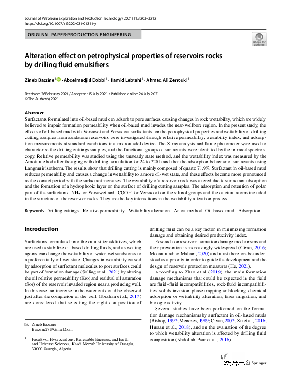 (PDF) Alteration effect on petrophysical properties of reservoirs rocks ...