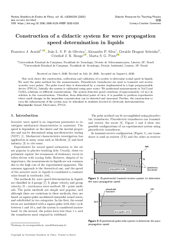 (PDF) Construction of a didactic system for wave propagation speed ...