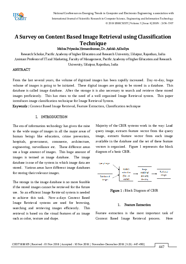 Pdf A Survey On Content Based Image Retrieval Using Classification Technique Dr Ashish