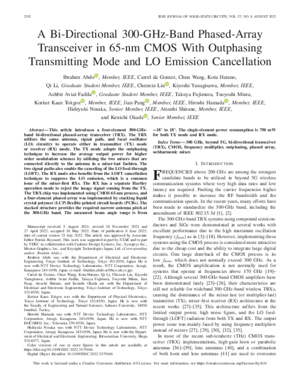 (PDF) A Bi-Directional 300-GHz-Band Phased-Array Transceiver in 65-nm ...