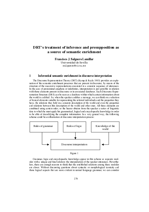 (PDF) DRT’s treatment of inference and presupposition as a source of semantic enrichment