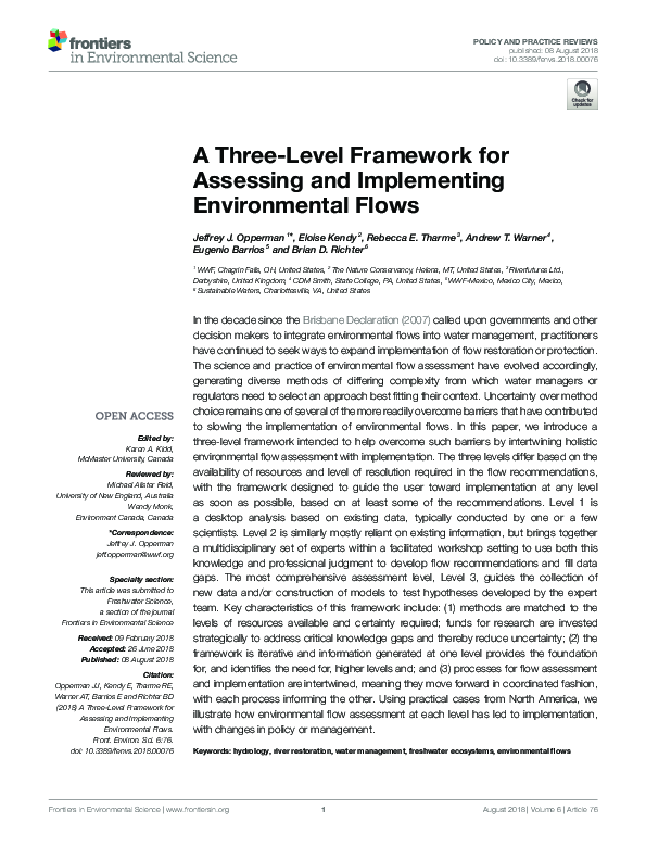(PDF) A Three-Level Framework for Assessing and Implementing ...