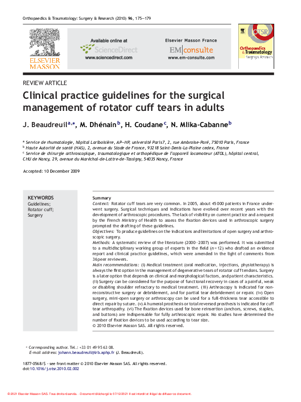 (PDF) Clinical practice guidelines for the surgical management of ...