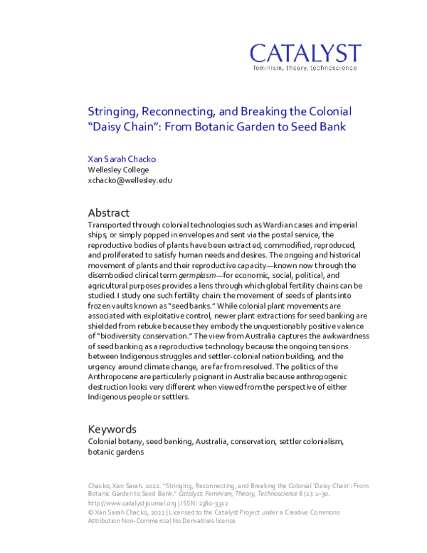 (PDF) Stringing, Reconnecting, and Breaking the Colonial “Daisy Chain ...