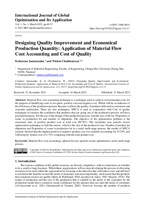 (PDF) Designing Quality Improvement and Economical Production Quantity ...