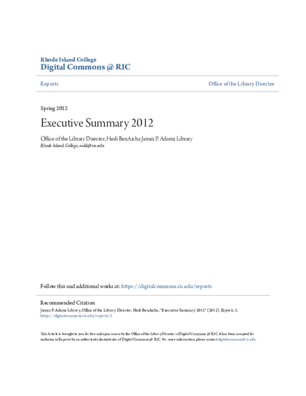 (PDF) Executive Summary 2012