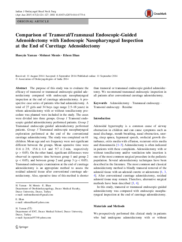 (PDF) Comparison of Transoral/Transnasal Endoscopic-Guided ...