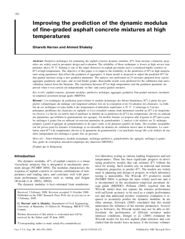 (PDF) Improving the prediction of the dynamic modulus of fine-graded ...
