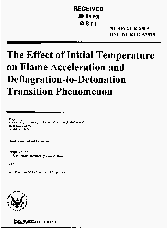 (PDF) The effect of initial temperature on flame acceleration and deflagration-to-detonation ...