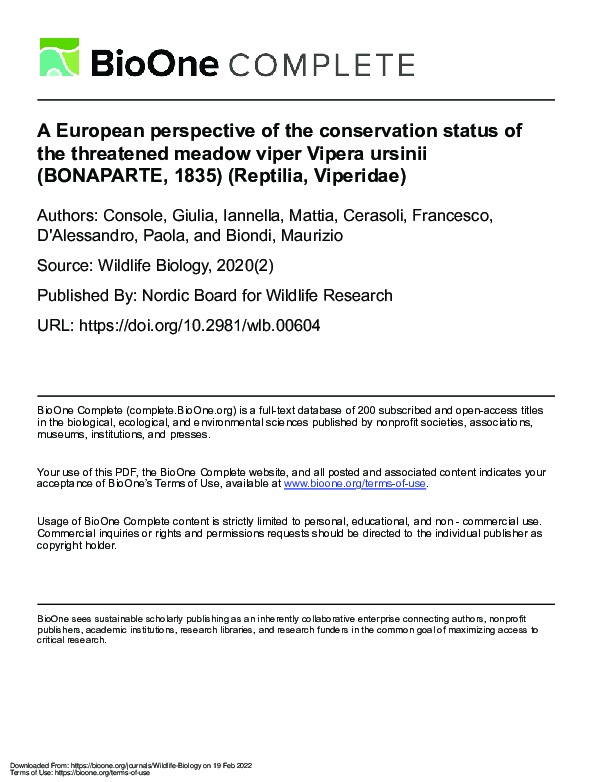 (PDF) A European perspective of the conservation status of the ...