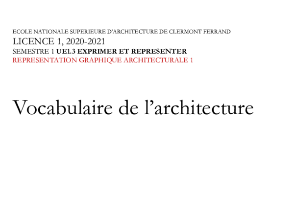 (PDF) Glossaire du vocabulaire de l'architecture et de la construction