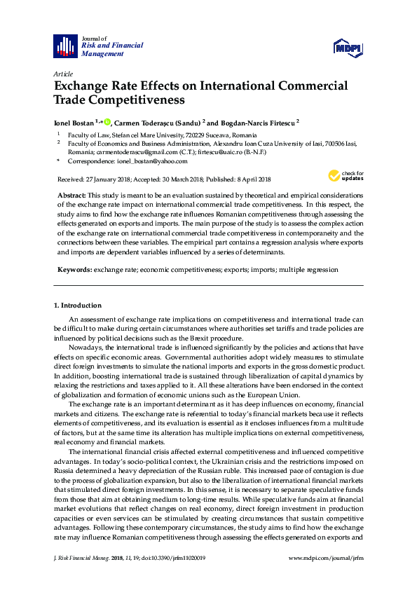 (PDF) Exchange Rate Effects on International Commercial Trade ...