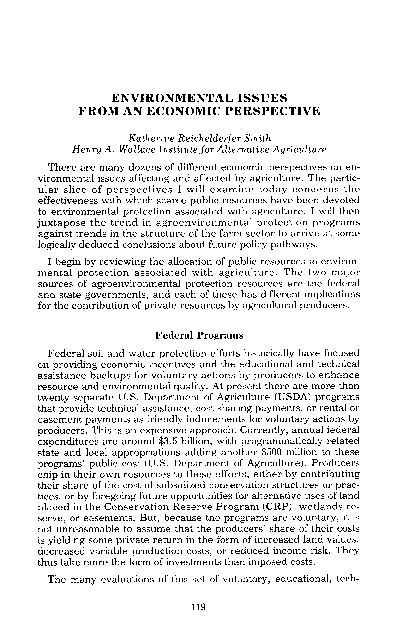 (PDF) Environmental Issues from an Economic Perspective