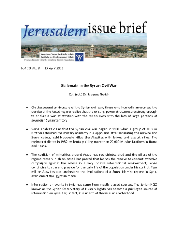 (PDF) Stalemate in the Syrian Civil War