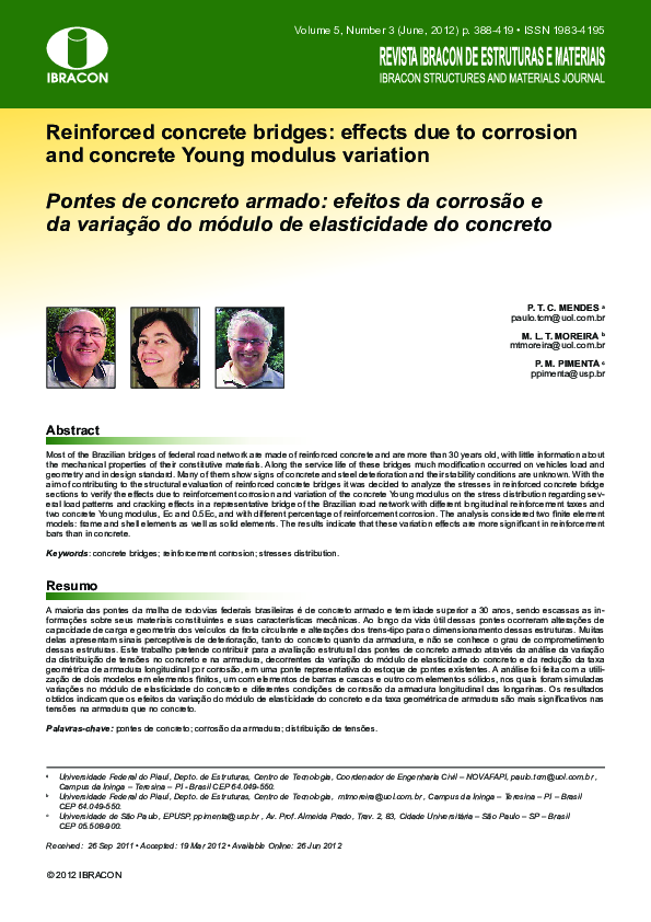 (PDF) Reinforced concrete bridges: effects due to corrosion and ...