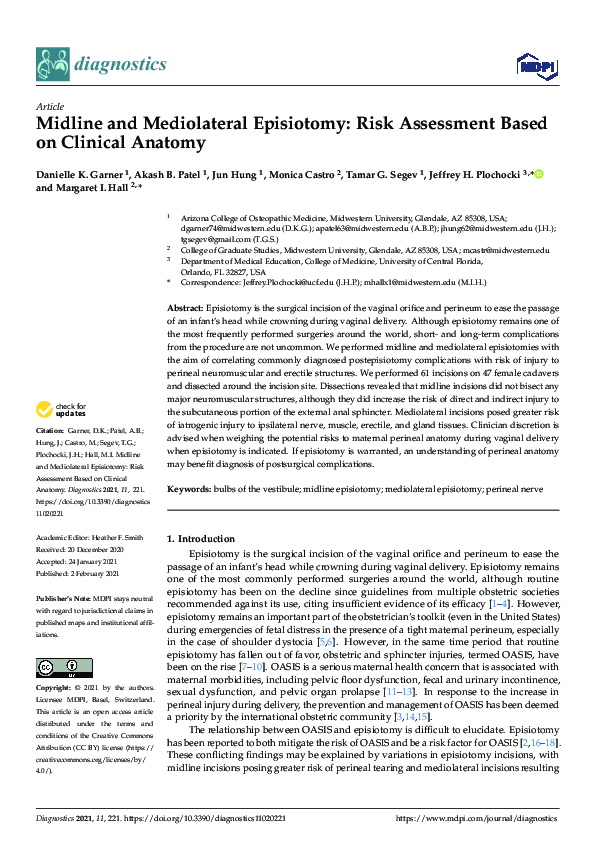 (PDF) Midline and Mediolateral Episiotomy: Risk Assessment Based on ...