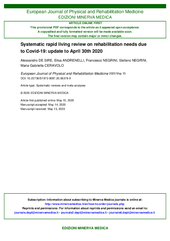 (PDF) Systematic rapid living review on rehabilitation needs due to ...