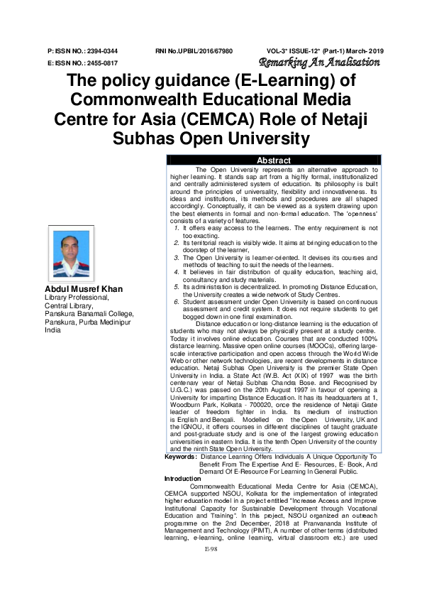 (PDF) The policy guidance (E-Learning) of Commonwealth Educational ...