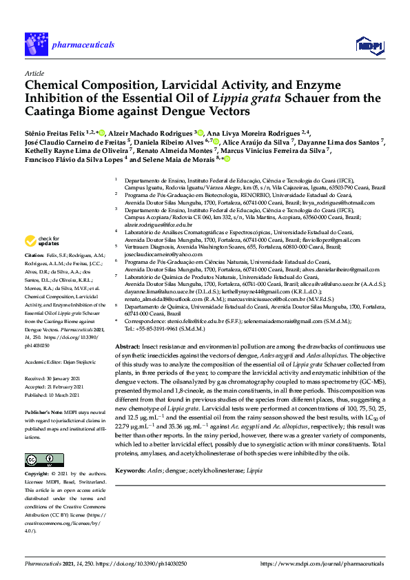 (PDF) Chemical Composition, Larvicidal Activity, and Enzyme Inhibition of the Essential Oil of ...