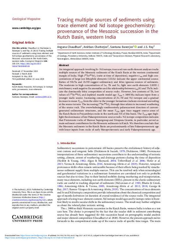 (PDF) Tracing multiple sources of sediments using trace element and Nd ...