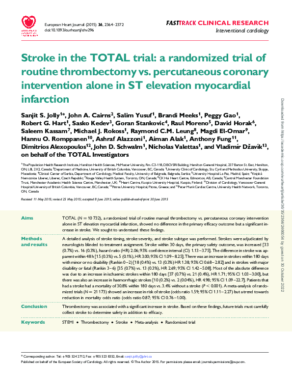 (PDF) Stroke in the TOTAL trial: a randomized trial of routine ...