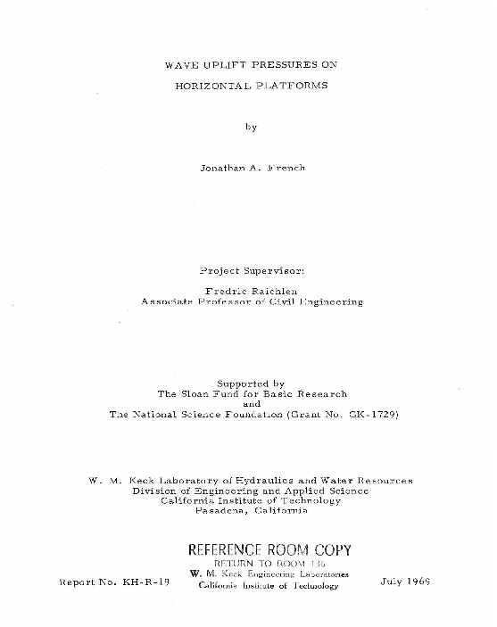 (PDF) Wave uplift pressures on horizontal platforms