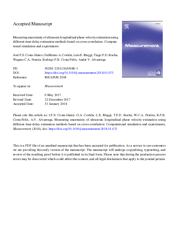 (PDF) Measuring uncertainty of ultrasonic longitudinal phase velocity estimation using different ...