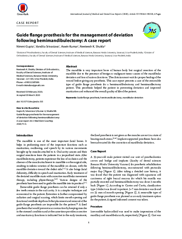 (PDF) Guide flange prosthesis for the management of deviation following ...