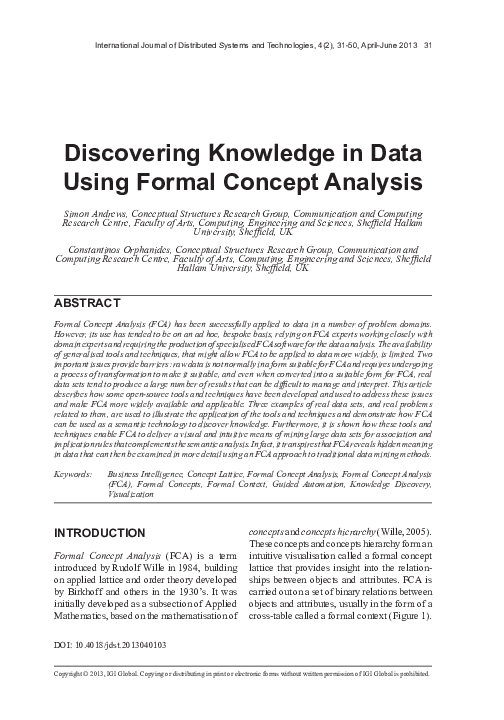 Pdf Broadening Fca Applications With Open Source Tools