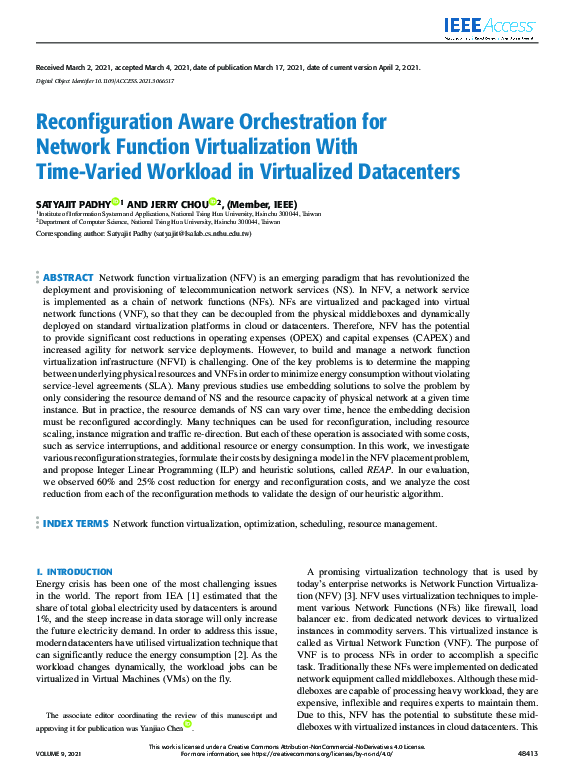 (PDF) Reconfiguration Aware Orchestration for Network Function Virtualization With Time-Varied ...