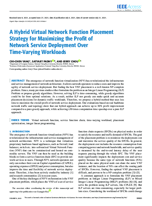 (PDF) A Hybrid Virtual Network Function Placement Strategy for Maximizing the Profit of Network ...