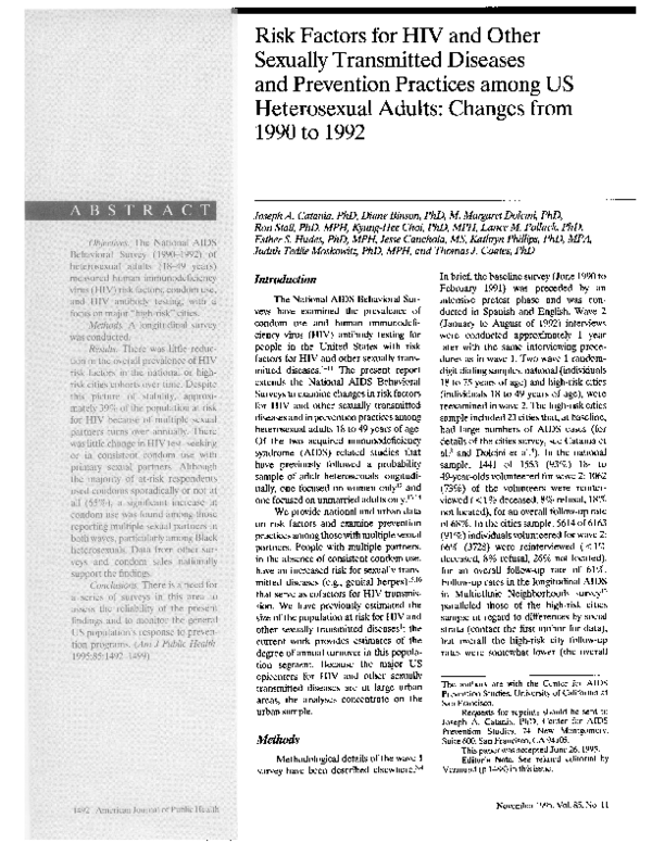 (PDF) Risk factors for HIV and other sexually transmitted diseases and ...