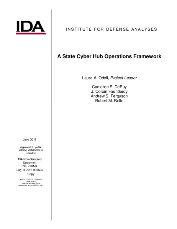 (PDF) A State Cyber Hub Operations Framework