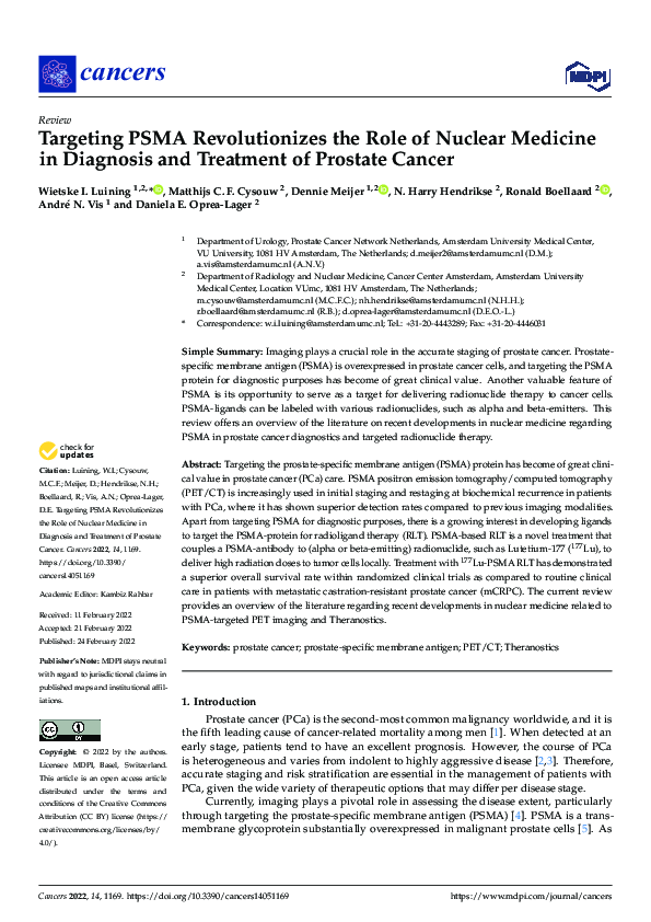 (PDF) Targeting PSMA Revolutionizes the Role of Nuclear Medicine in ...