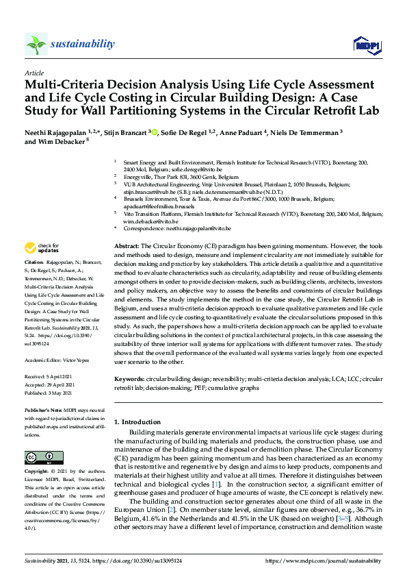 (PDF) Multi-Criteria Decision Analysis Using Life Cycle Assessment and ...