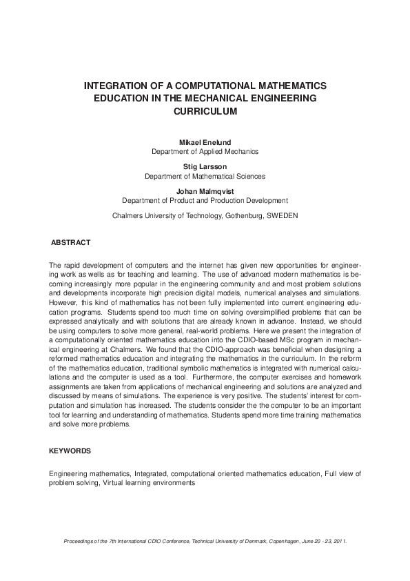 (PDF) Integration of a Computational Mathematics Education in the ...