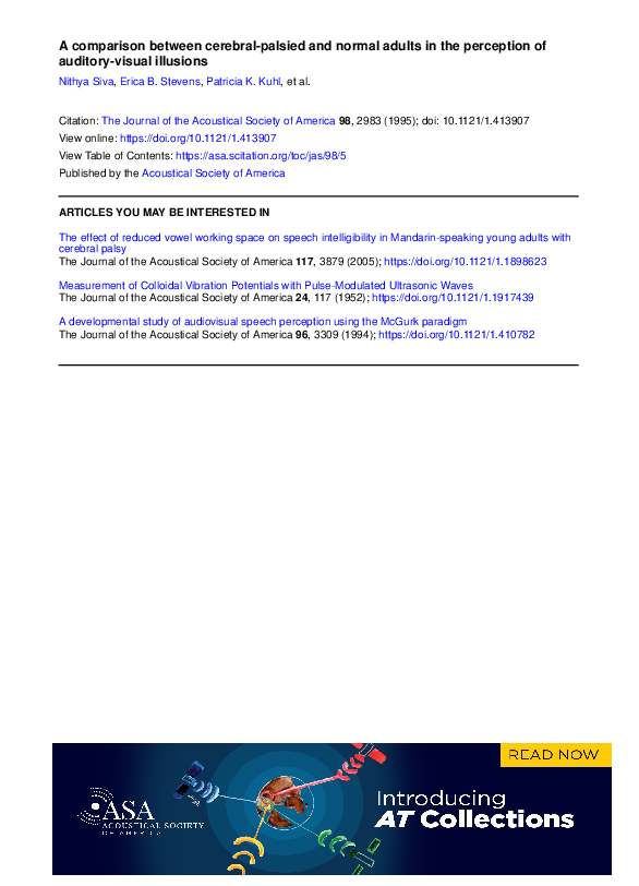 (PDF) A comparison between cerebral‐palsied and normal adults in the ...