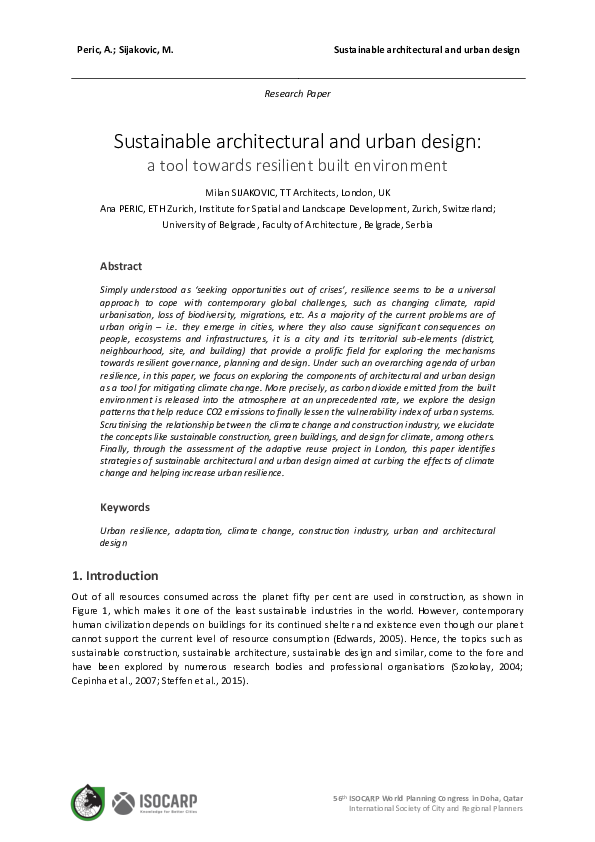 (PDF) Sustainable architecture and urban design: a tool towards ...