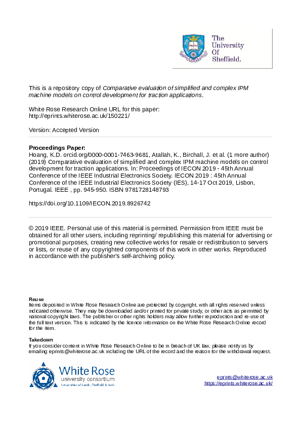(PDF) Comparative Evaluation of Simplified and Complex IPM Machine ...