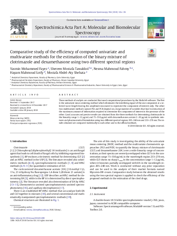 (PDF) Comparative study of the efficiency of computed univariate and multivariate methods for ...
