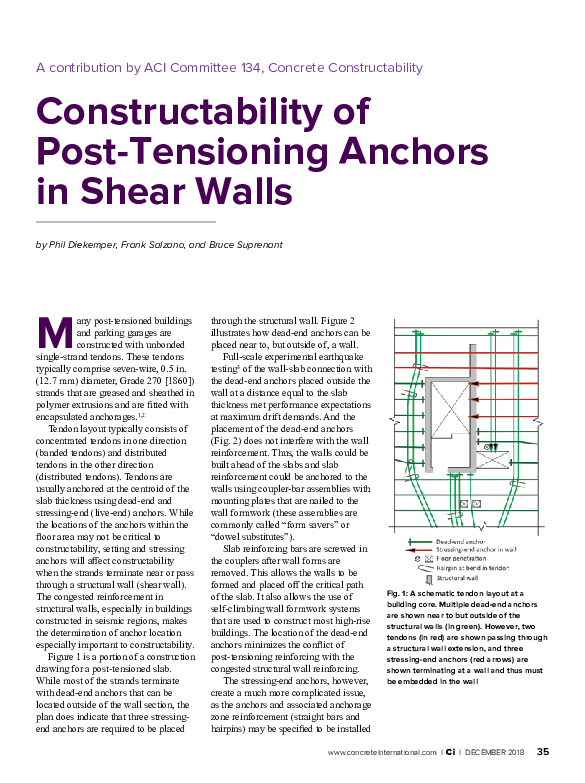 (PDF) Constructability of Post-Tensioning Anchors in Shear Walls