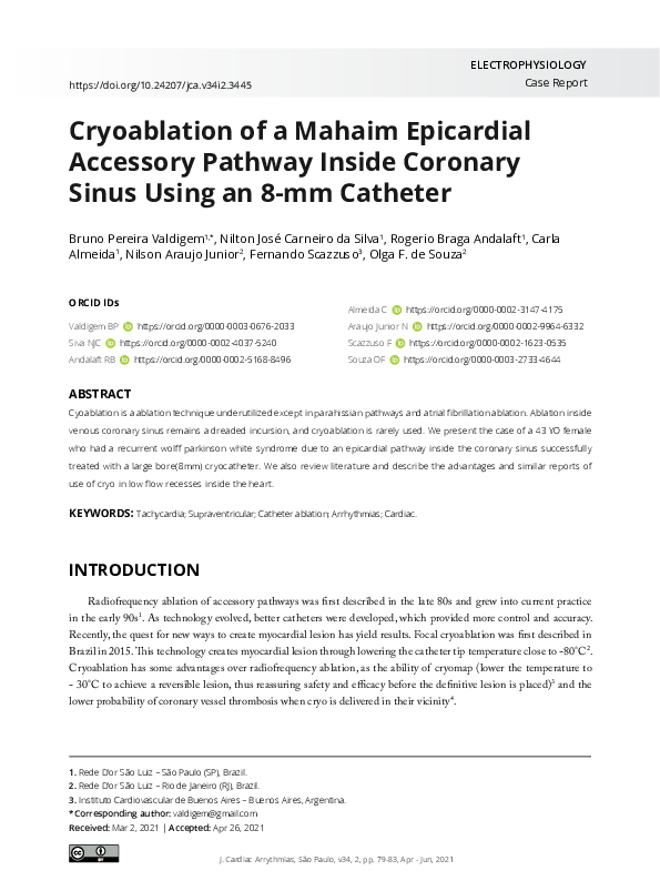 (PDF) Cryoablation of a Mahaim Epicardial Accessory Pathway Inside ...