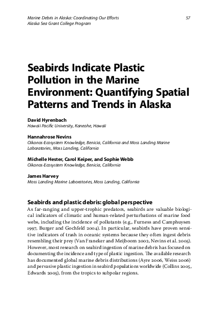 (PDF) Seabirds Indicate Plastic Pollution in the Marine Environment ...