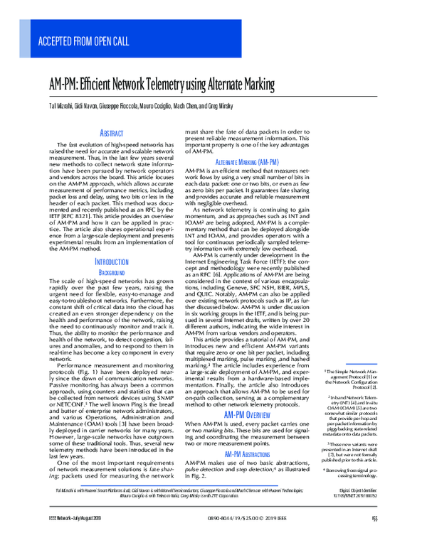 (PDF) AM-PM: Efficient Network Telemetry using Alternate Marking