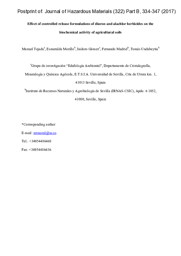 (PDF) Effect of controlled release formulations of diuron and alachlor ...
