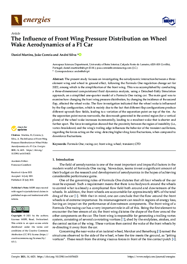 (PDF) The Influence of Front Wing Pressure Distribution on Wheel Wake ...